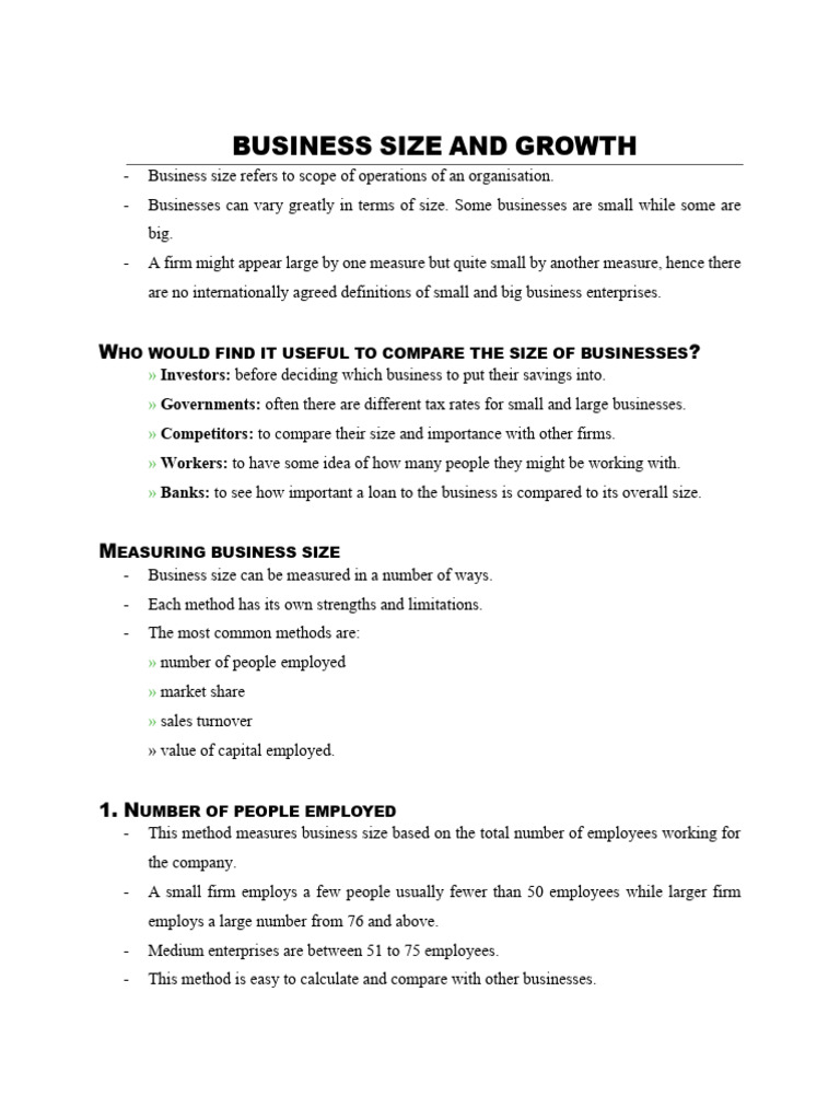 3.5 Business Size and Growth | PDF | Revenue | Employment