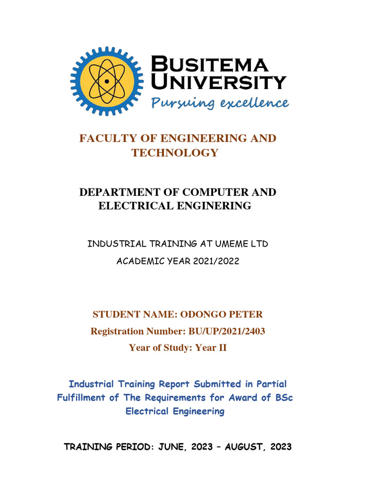 Electrical Engineering Internship Report | PDF | Electric Power Distribution | Electric Power ...