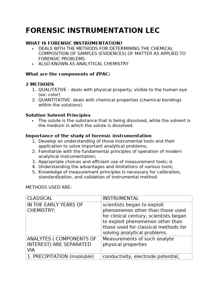 Forensic Instrumentation Jan23 Lec | PDF | Analytical Chemistry | Spectroscopy