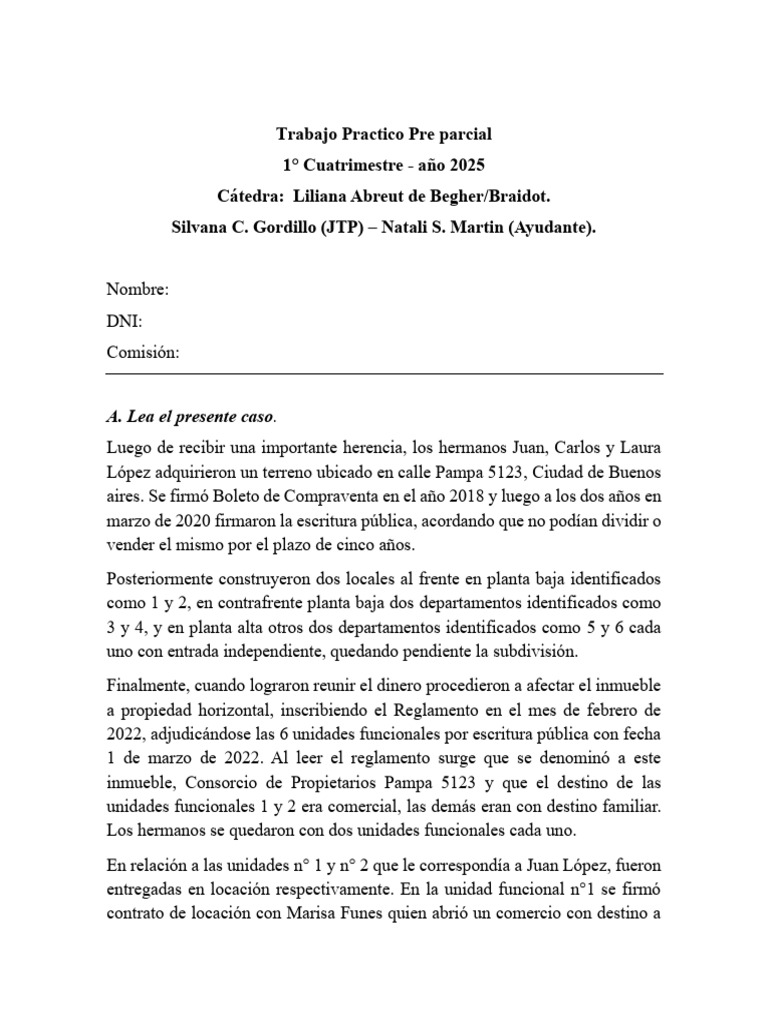 TP Preparcial 1-2025 | PDF | Propiedad