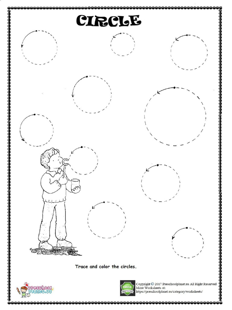 Circle Trace Worksheet | PDF