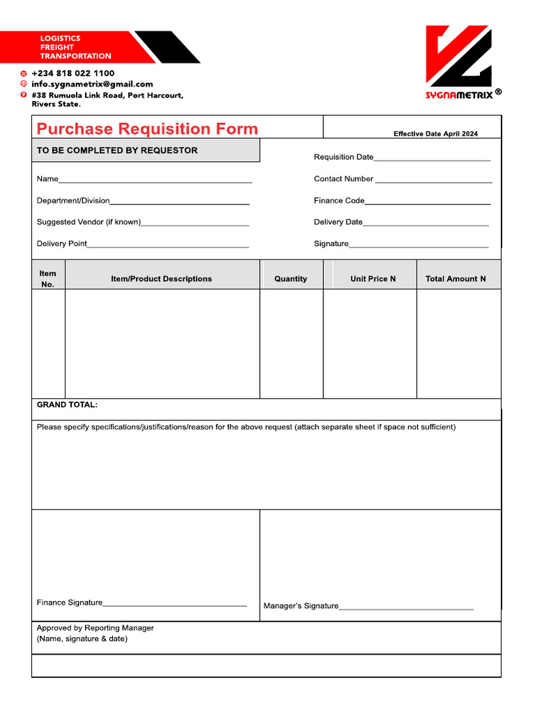 Requisition Form | PDF
