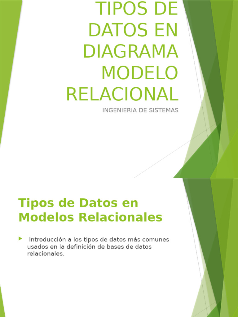 Presentacion Tipos Datos Diagrama Relacional | PDF