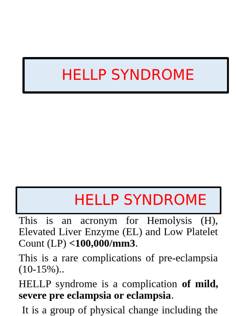 HELLP Syndrome and DIC | PDF | Blood Plasma | Platelet