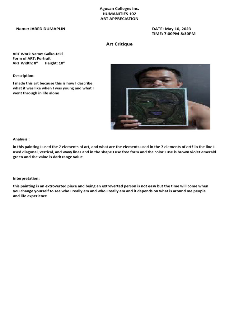 Art Analysis: Elements in "Gaiko-teki" | PDF