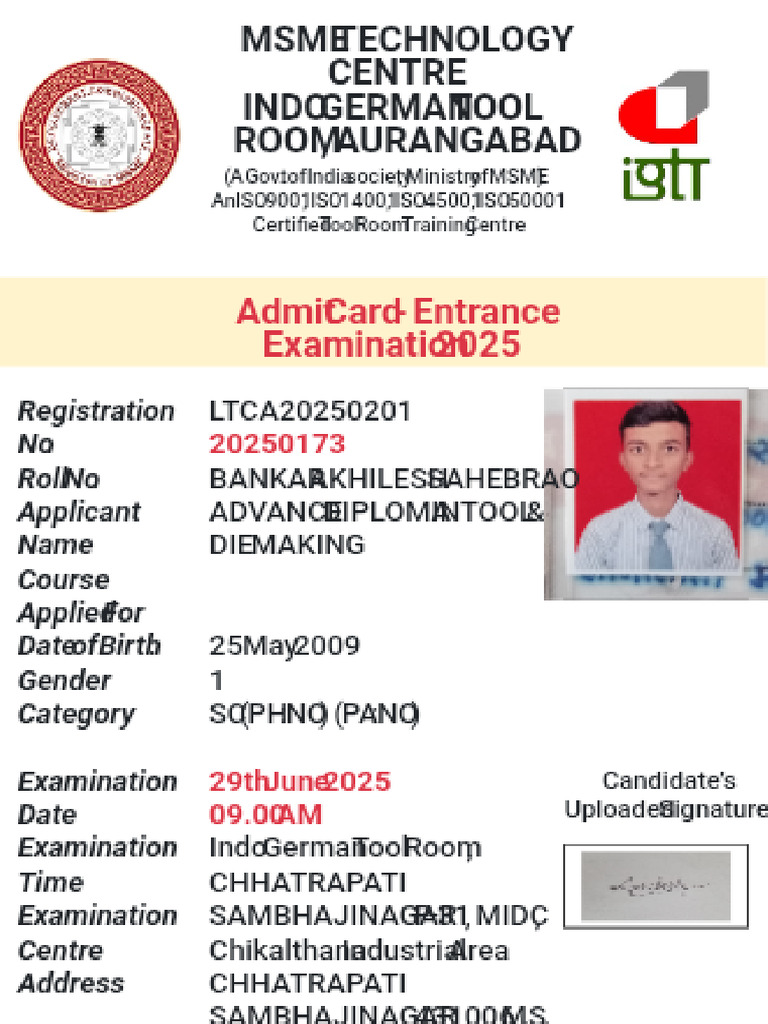 Admit Card | PDF