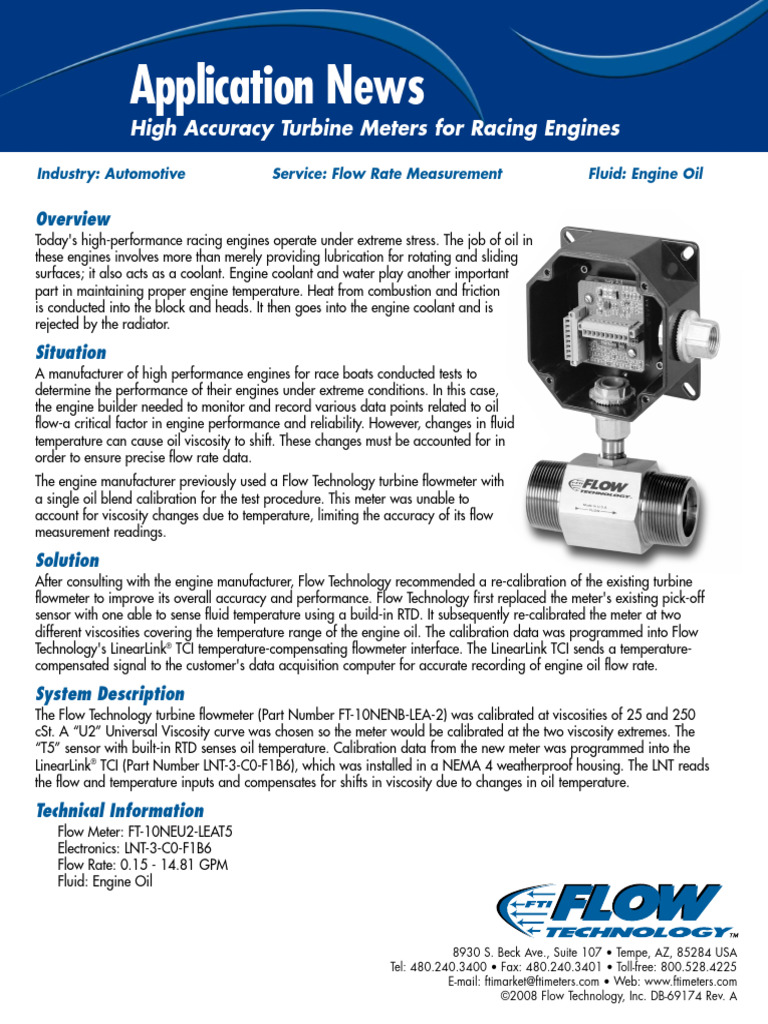 An69174 Automotive Racing Engines | PDF | Flow Measurement | Viscosity