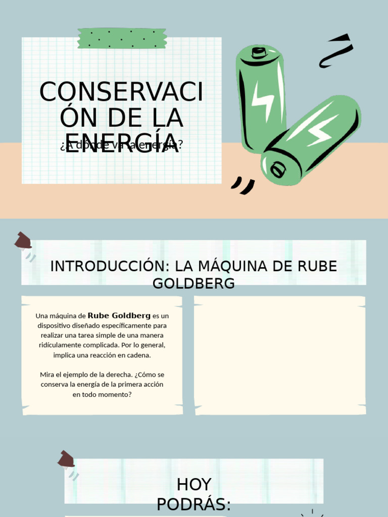 Presentación Educativa Sobre La Conservación de La Energía en Azul ...