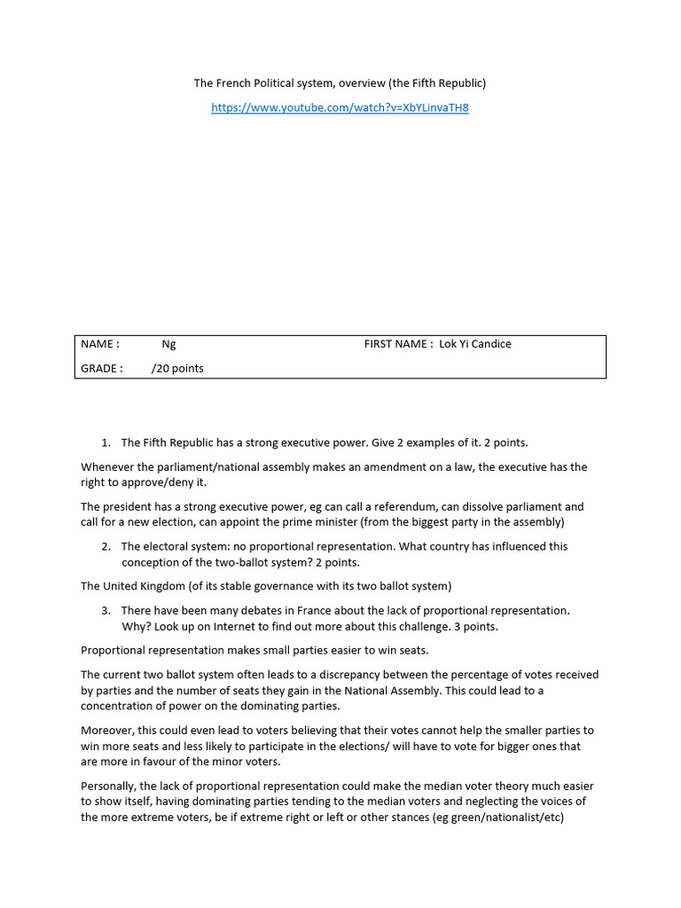 Overview of the French Political System | PDF | Voting | Elections