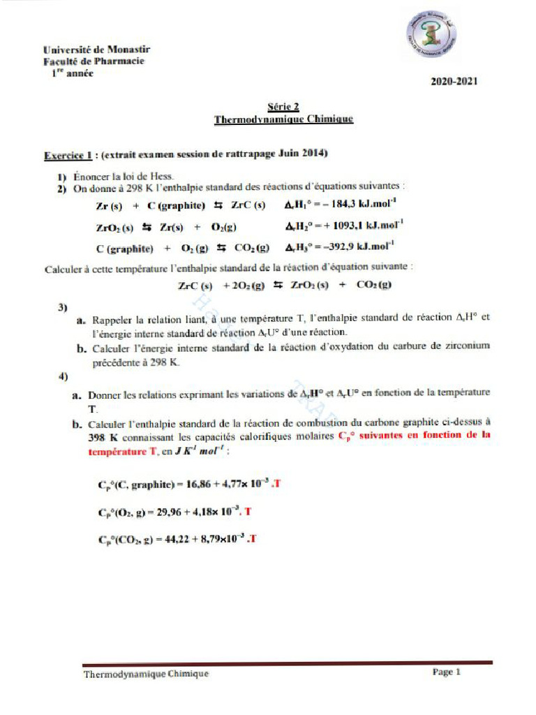 Série 2+correction | PDF