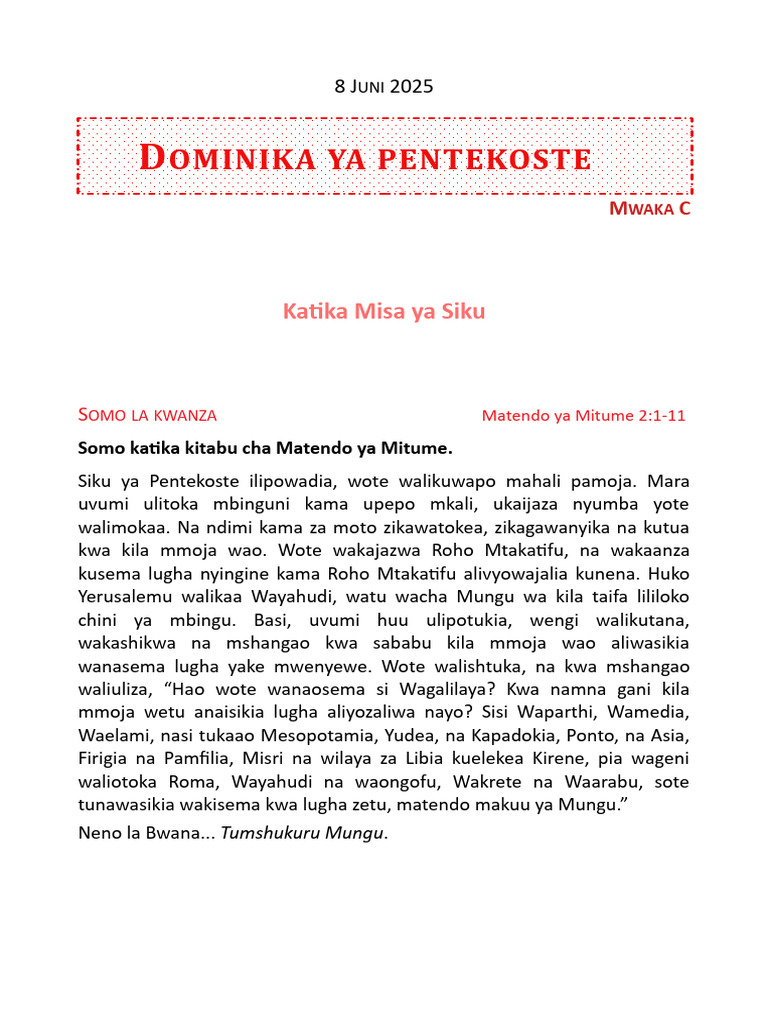 Pentekoste C | PDF
