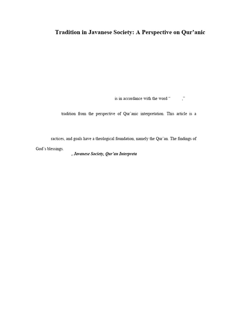 02 Slametan Tradition in Javanese Society2 | PDF | Gratitude | Quran