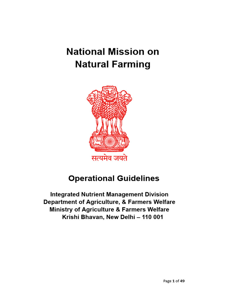 National Mission on Natural Farming Guidelines | PDF | Agriculture | Soil