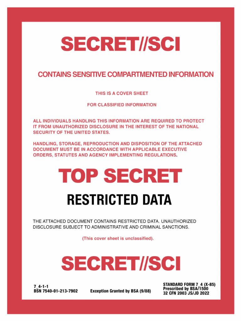 Top Secret Cover Sheet | PDF