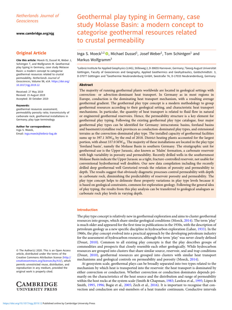Geothermal Play Typing in Germany Case Study Molasse Basin A Modern Concept To Categorise ...