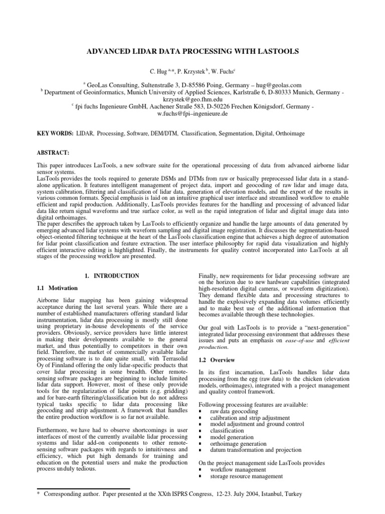 Advanced Lidar Processing with LasTools | PDF | Lidar | Statistical ...