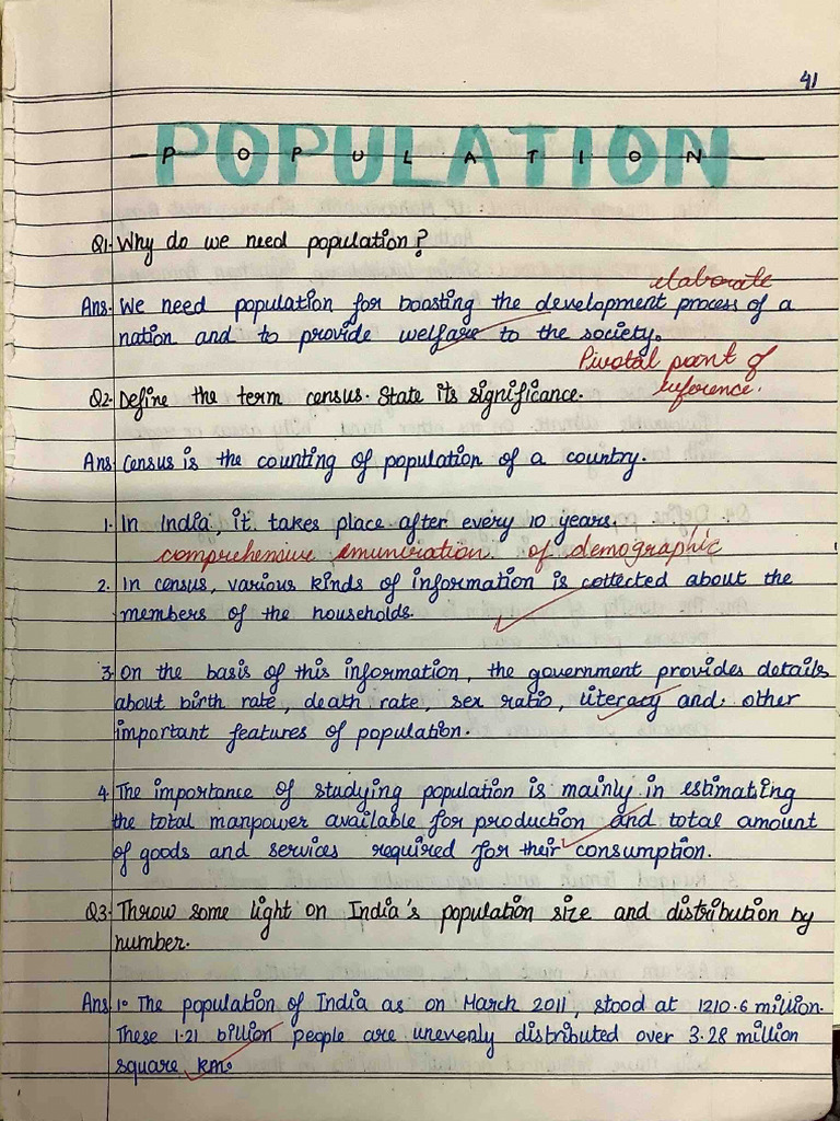 Population Class 9 Cbse SST | PDF