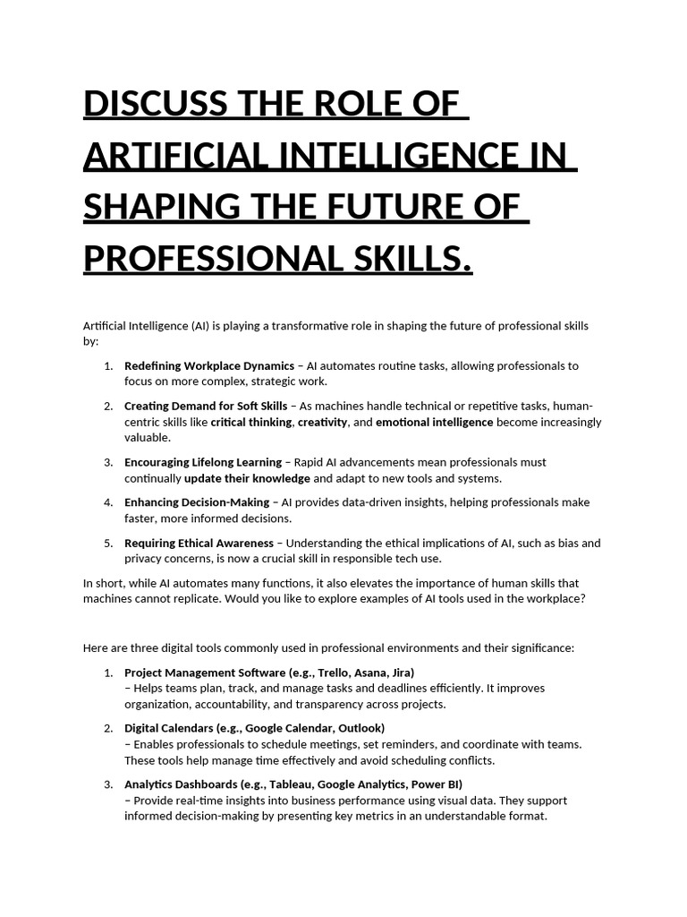 Role of Artificial Intelligence in Shaping The Future | PDF