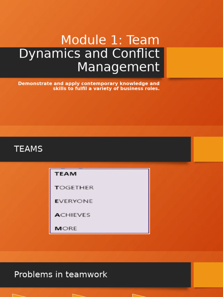 Team Dynamics & Conflict Management Guide | PDF | Prejudices | Attitude ...