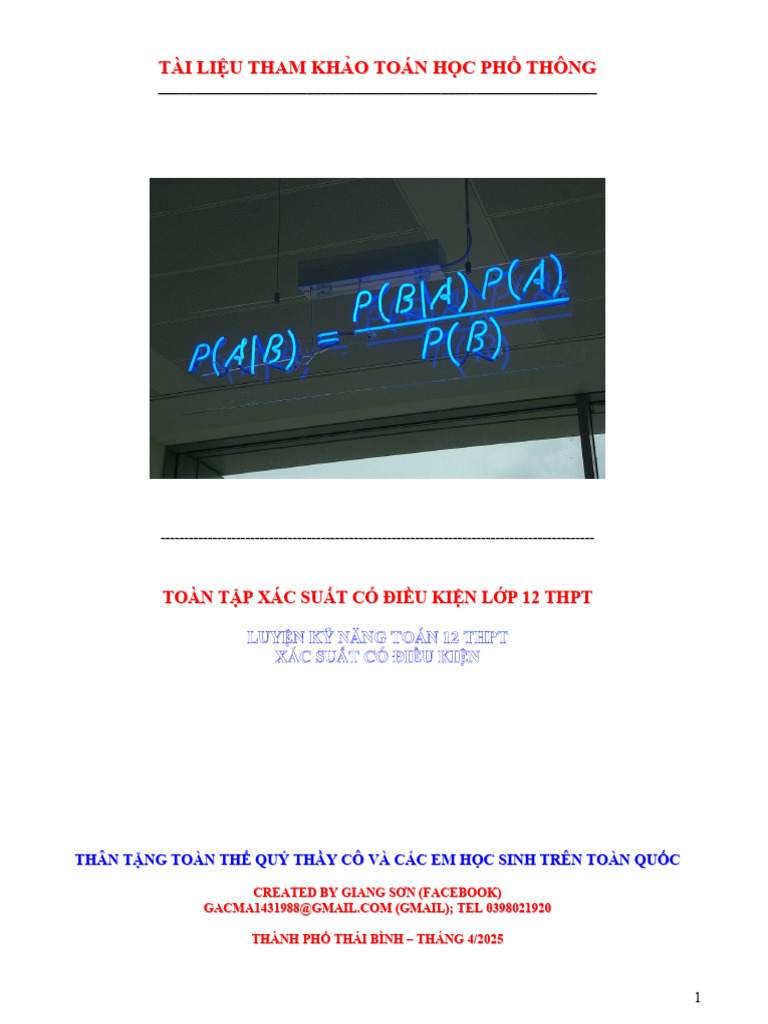 Toan Tap Xac Suat Co Dieu Kien Mon Toan 12 THPT | PDF