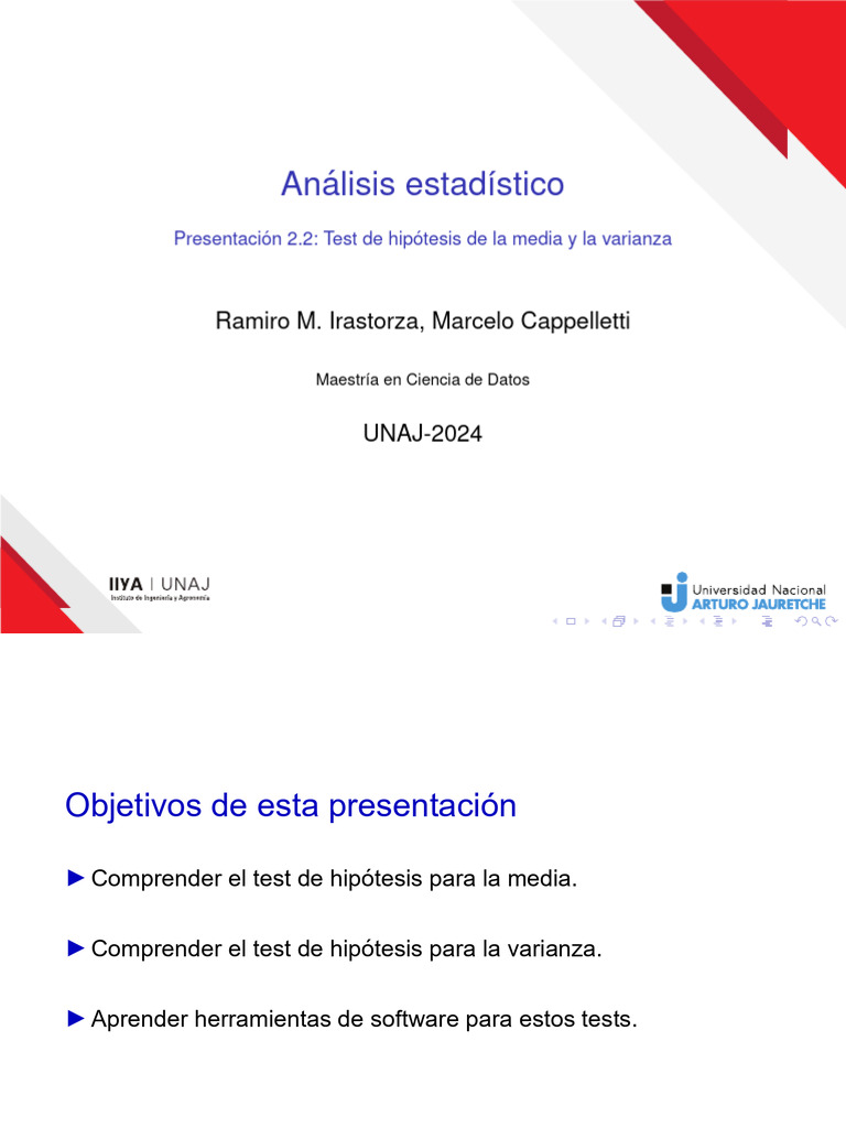 Presentacion2 2 MCD UNAJ | PDF | Prueba T de Student | Media