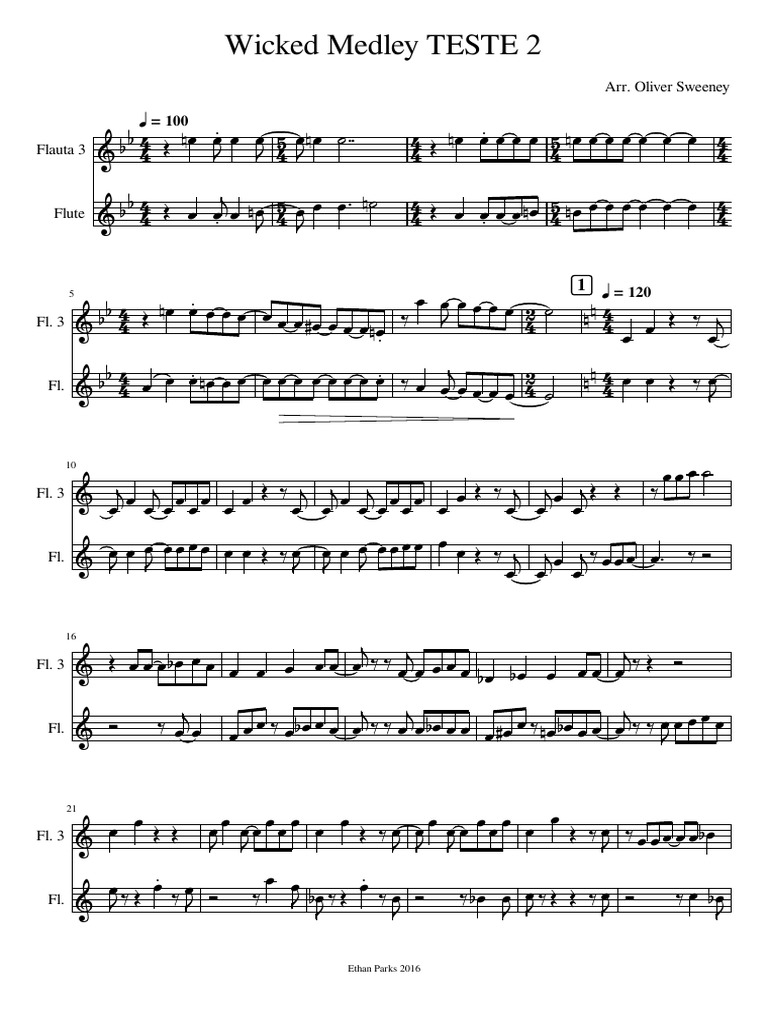 Wicked Medley 2 para Flauta Doce Valnetina | PDF