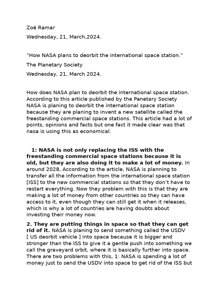 Document | PDF | Nasa | International Space Station
