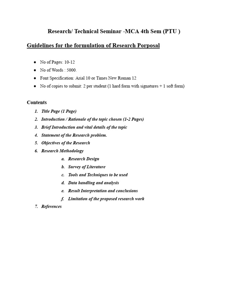 Research Proposal Format | PDF | Methodology
