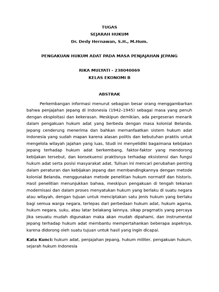 Sejarah Hukum Smt.3 Pa Dedy | PDF