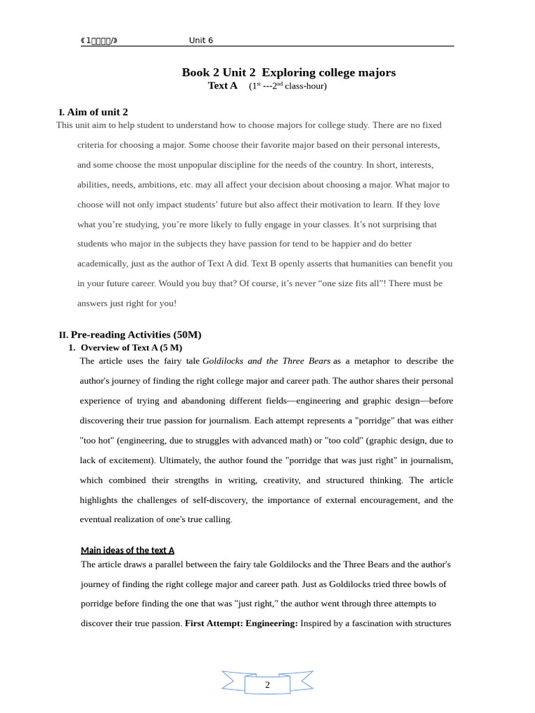 B2-U2 讲稿学生版 | PDF | Experience | Journalism