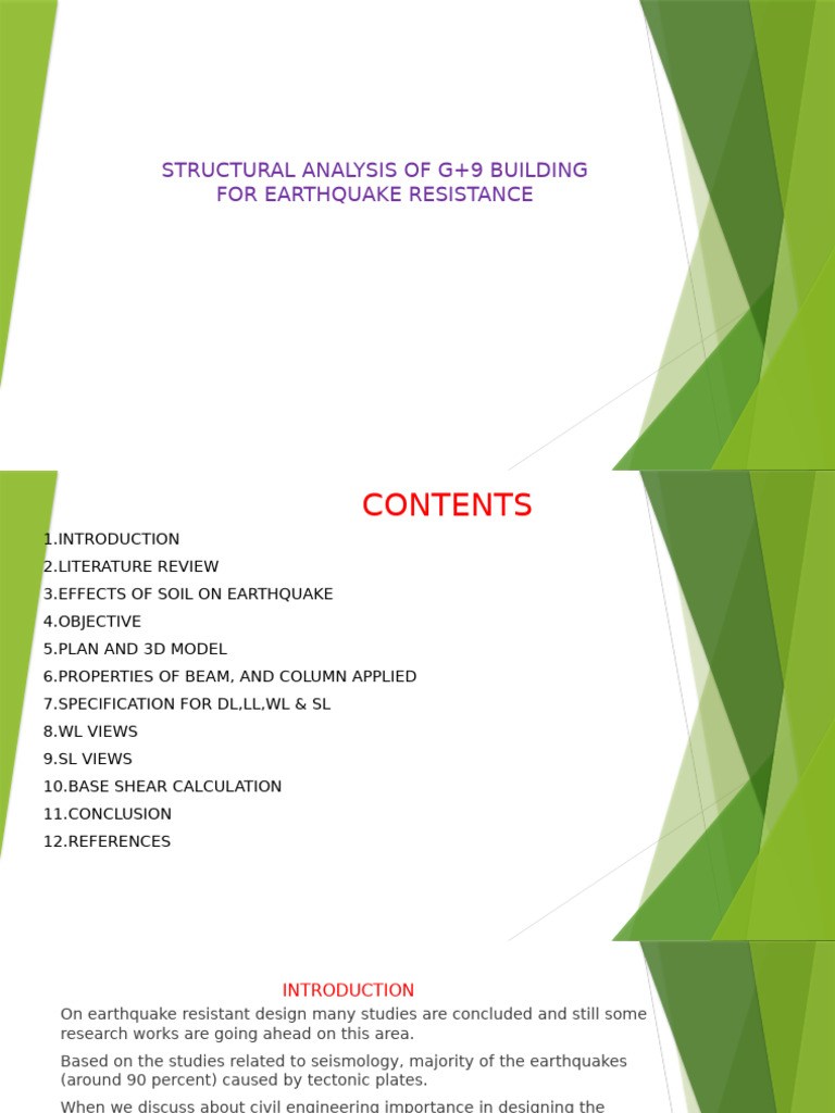 Structural Analysis of g+9 Building For Earthquake Resistance | PDF ...