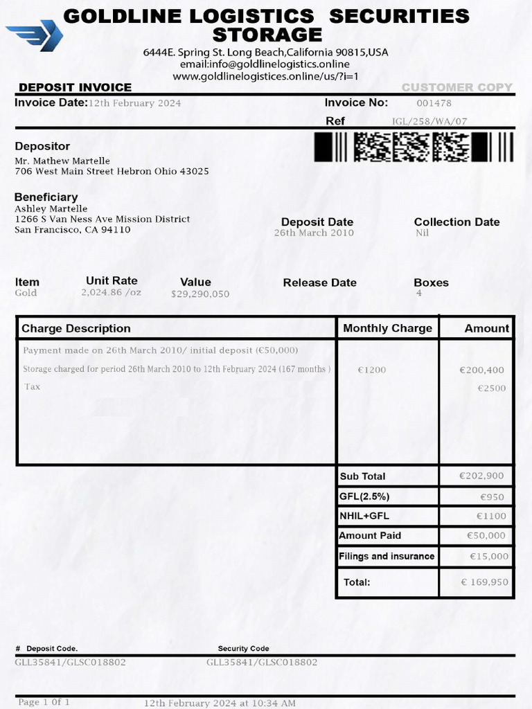 Deposit Invoice (1) 1 | PDF