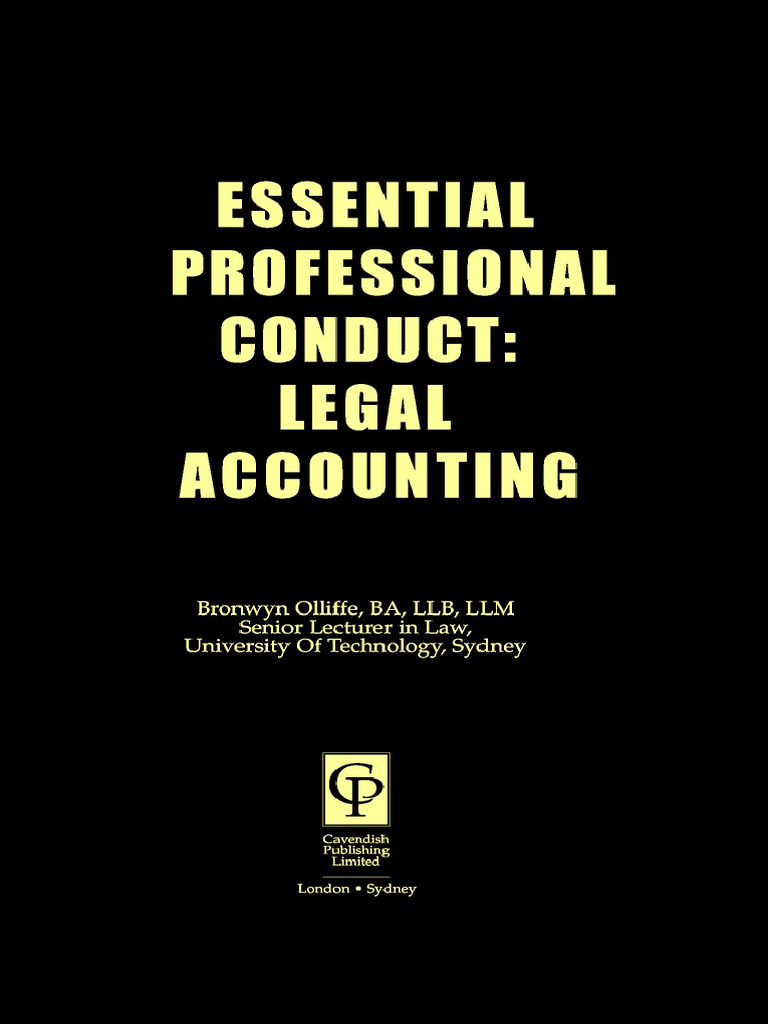 Essential Professional Conduct Accountancy For Lawyers (Essential ...