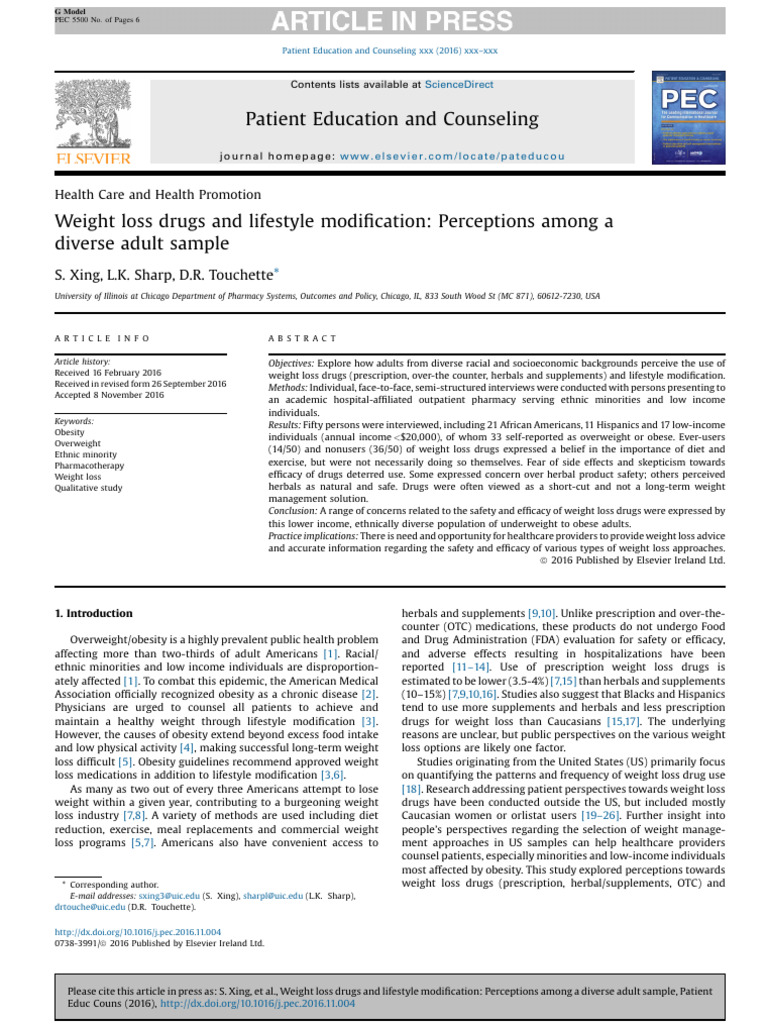 Xing Et Al. - 2017 - Weight Loss Drugs and Lifestyle Modification ...