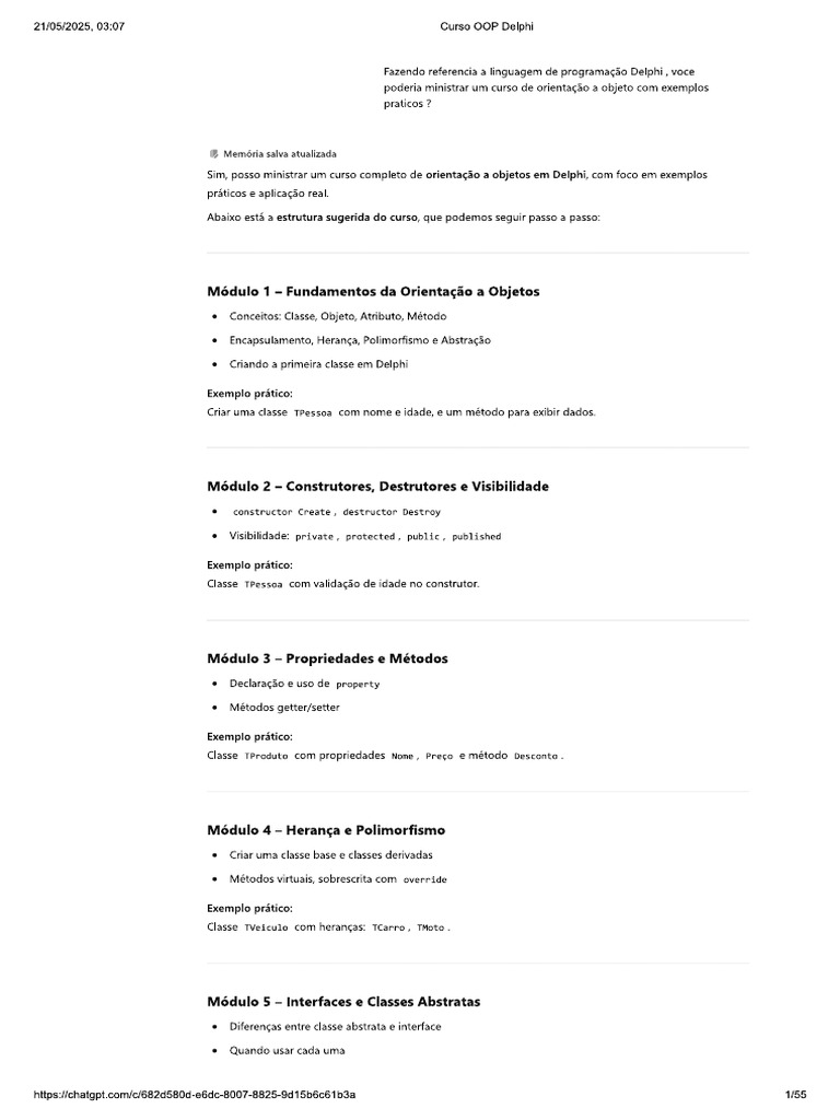 Curso OOP Delphi | PDF