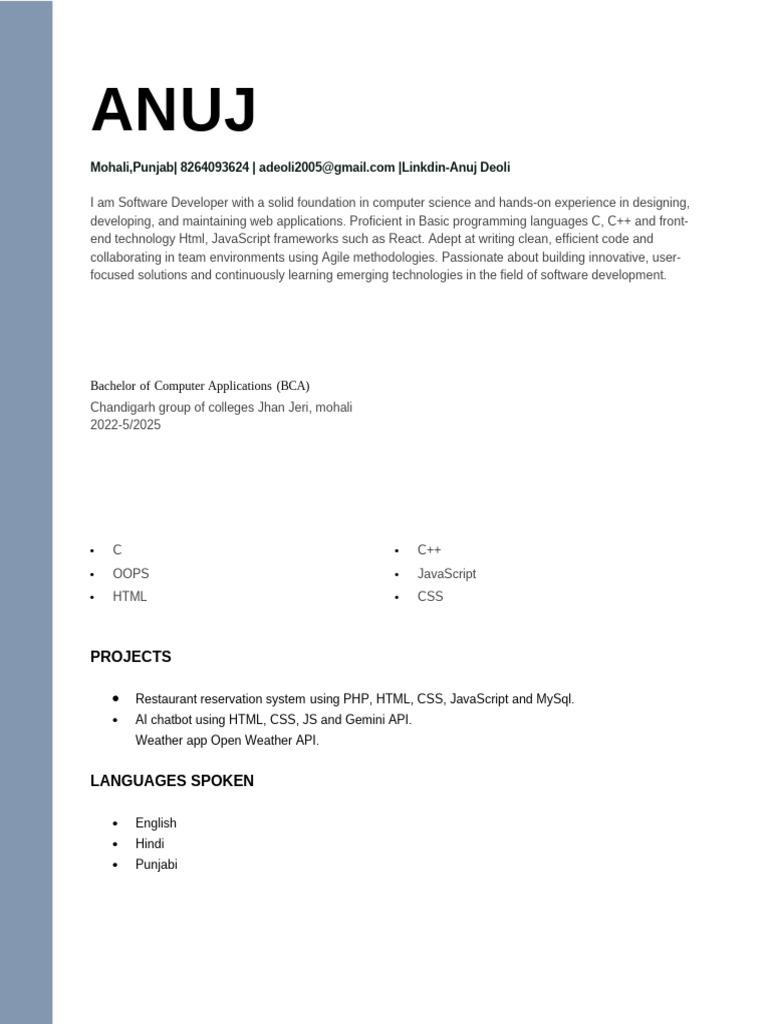 Anuj Resume | PDF