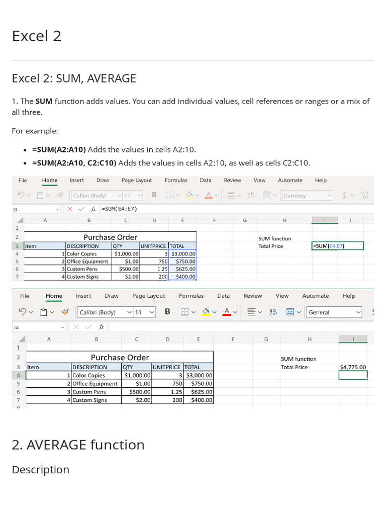 Excel 2 | PDF