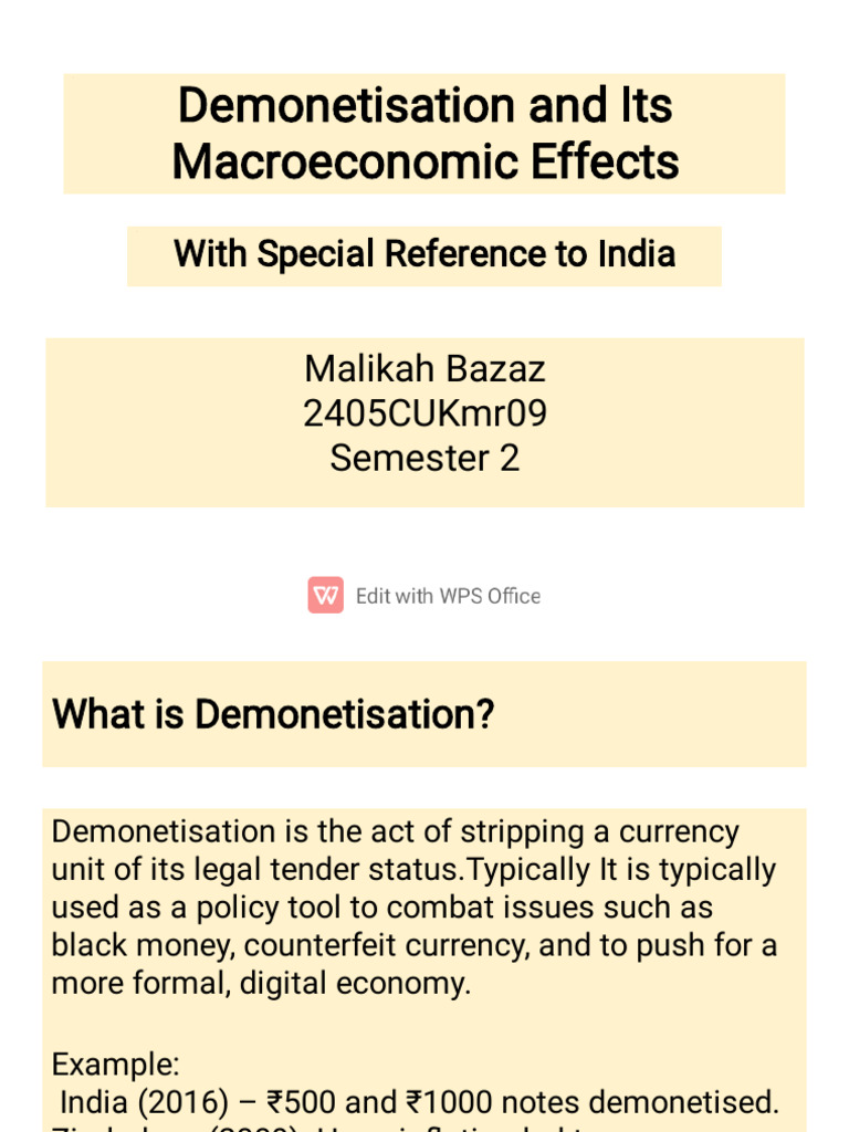 Demonetisation Macroeconomic Effects India | PDF | Money | Legal Tender