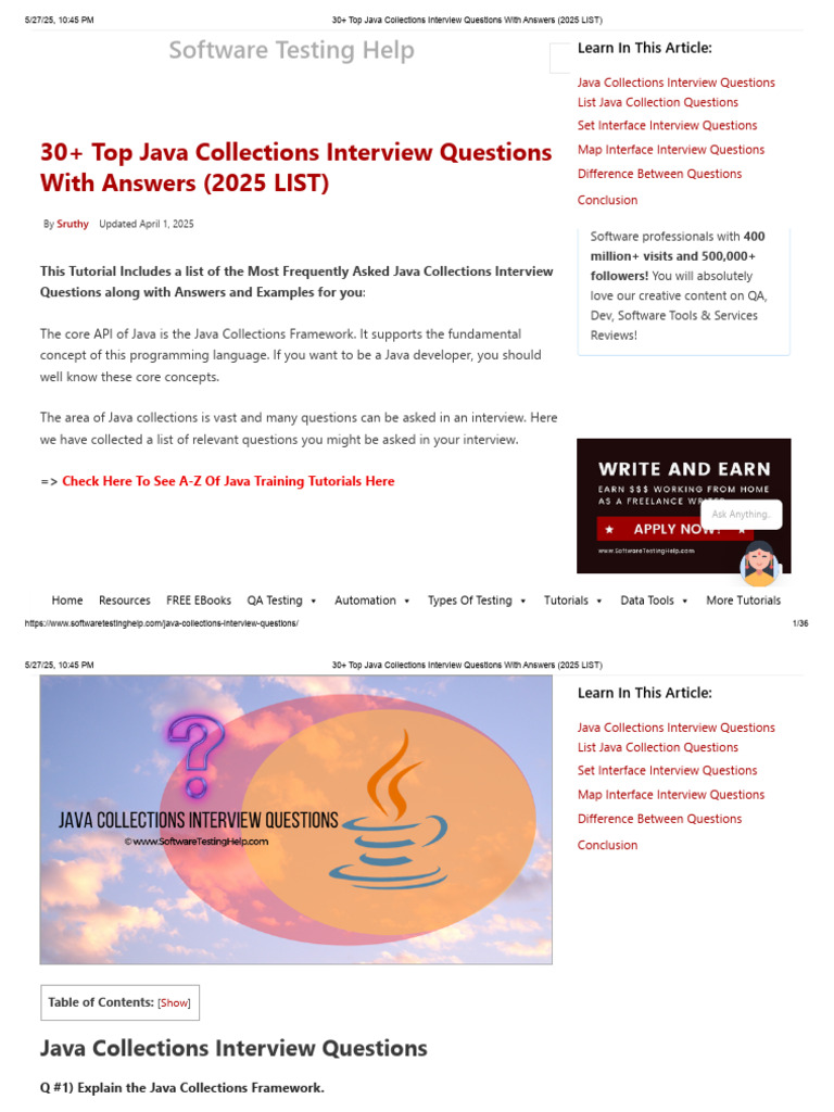 30 Top Java Collections Interview Questions With Answers 2025 List Pdf Queue Abstract