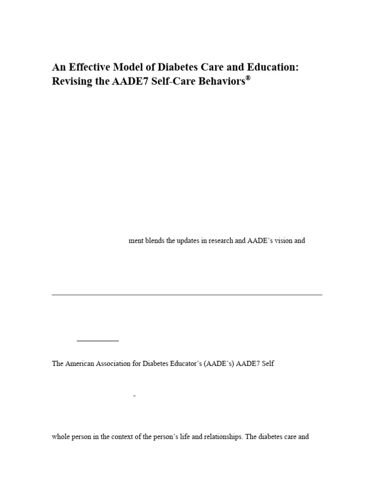An Effective Model of Diabetes Care and Education | PDF | Healthy Diet ...