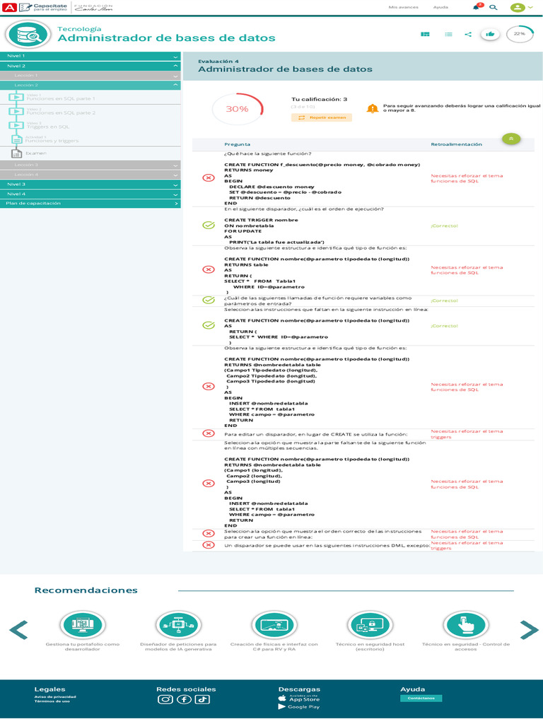 Capacítate para El Empleo 6 | PDF | SQL | Software de gestión de datos