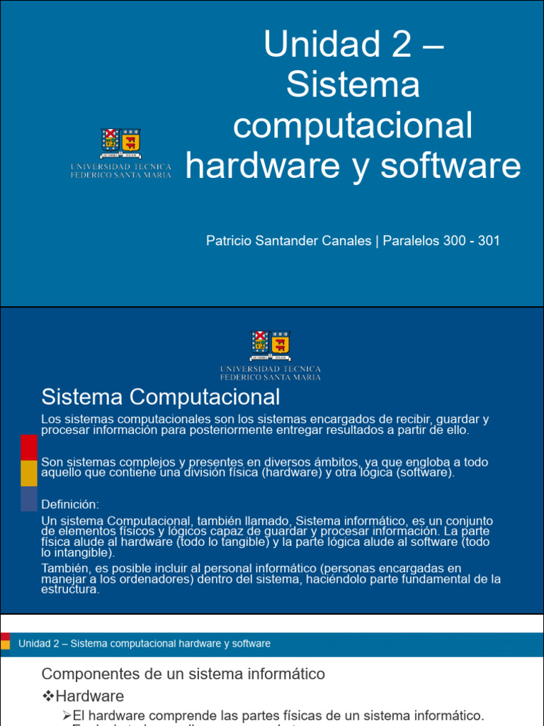 Unidad 2 - Sistema Computacional Hardware y Software - Parte 1 | PDF | Hardware de la ...