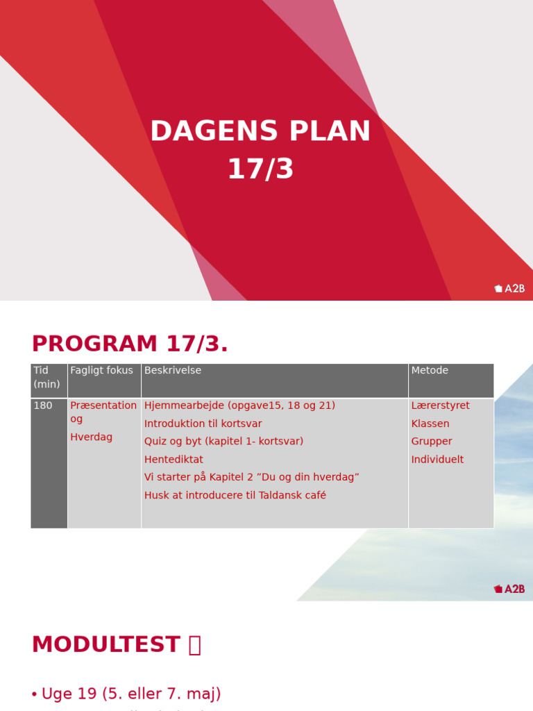 17.03 Dagens Plan | PDF