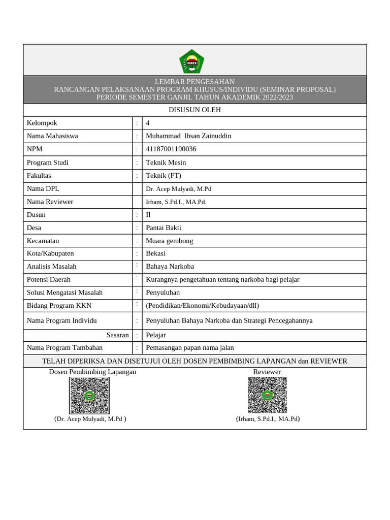 14 - Muhammad Ihsan Zainuddin - Lembar Pengesahan Individu | PDF