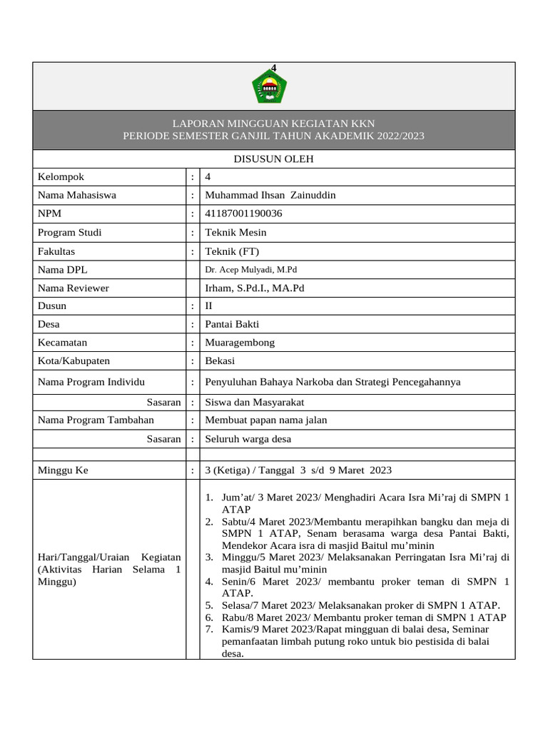 Muhammad Ihsan Zainuddin - Laporan Mingguan Ketiga | PDF