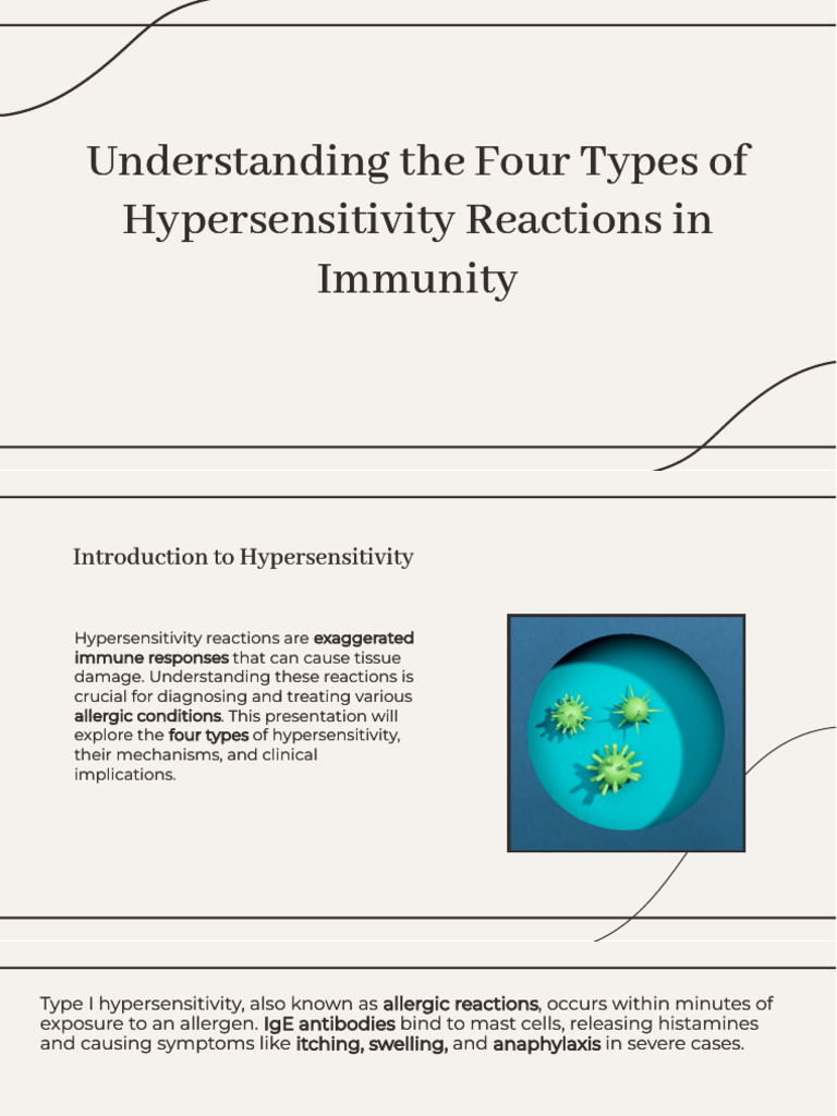 Four Types of Hypersensitivity Explained | PDF | Allergy | Allergen
