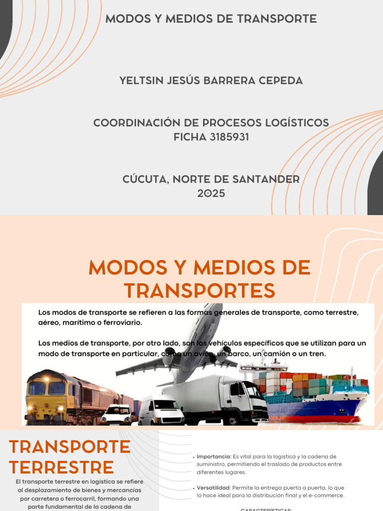 Modos y Medios de Transporte en Logística | PDF | Logística | Transporte