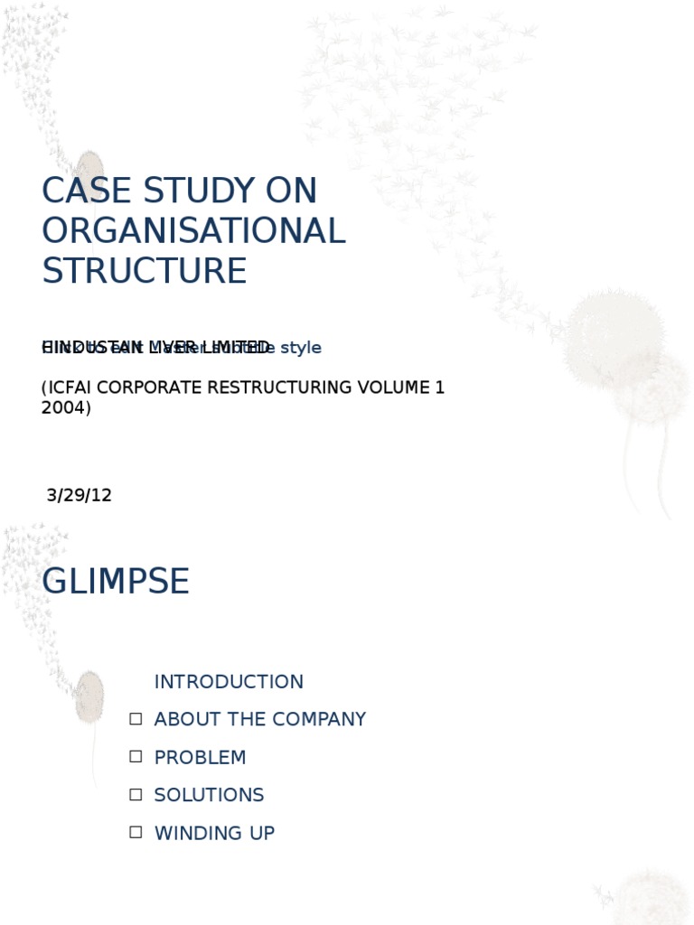 HUL Organizational Structure Case Study | PDF | Finance & Money ...