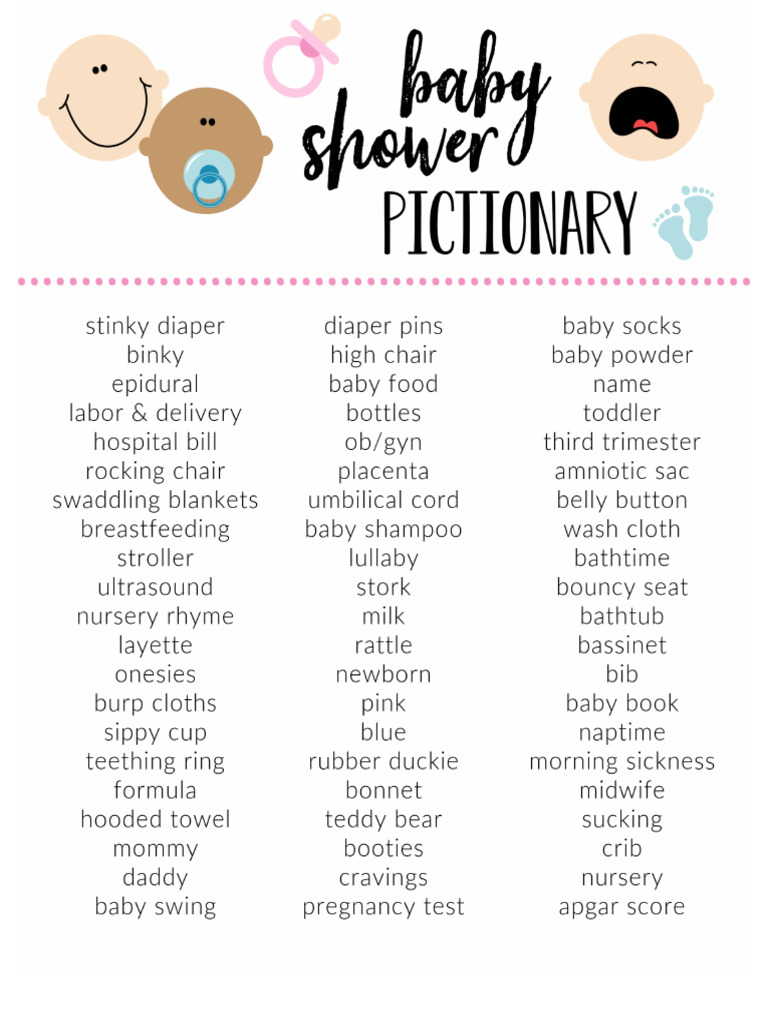 Baby Shower Pictionary | PDF
