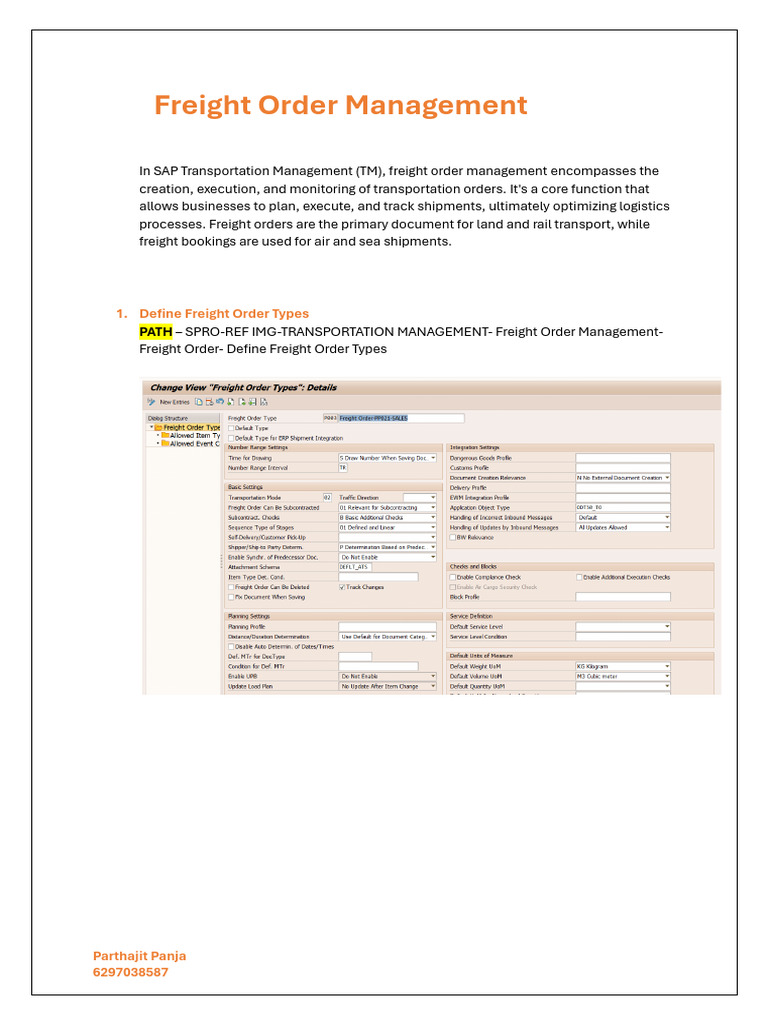 Freight Order Management | PDF